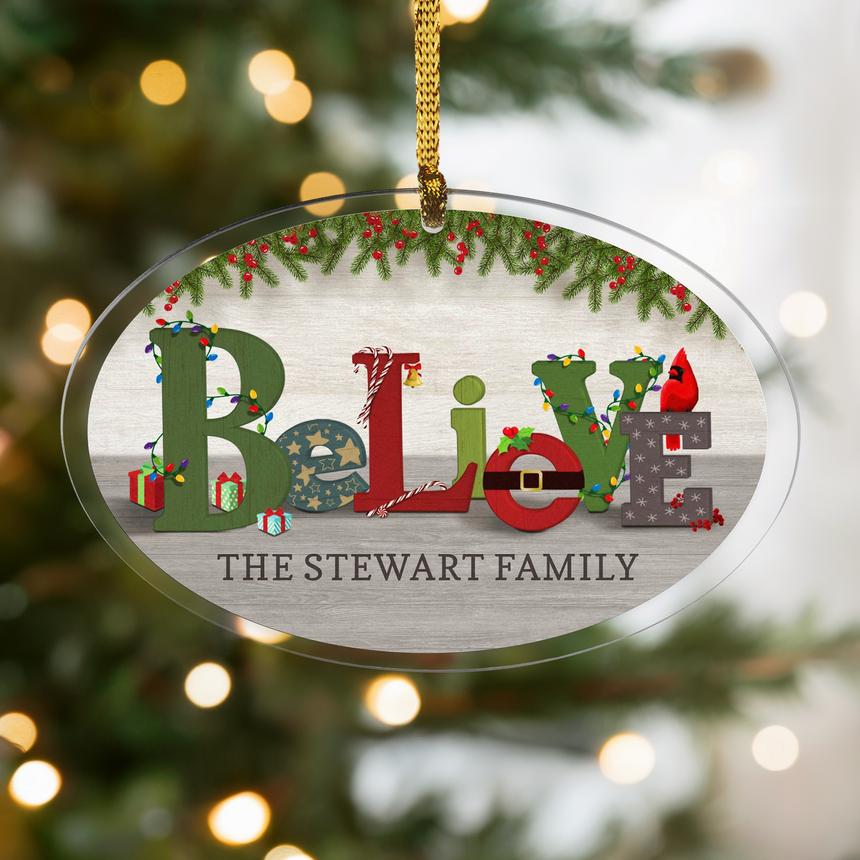 Enchanting Oval Personalized Holiday Ornament at Gifts.com
