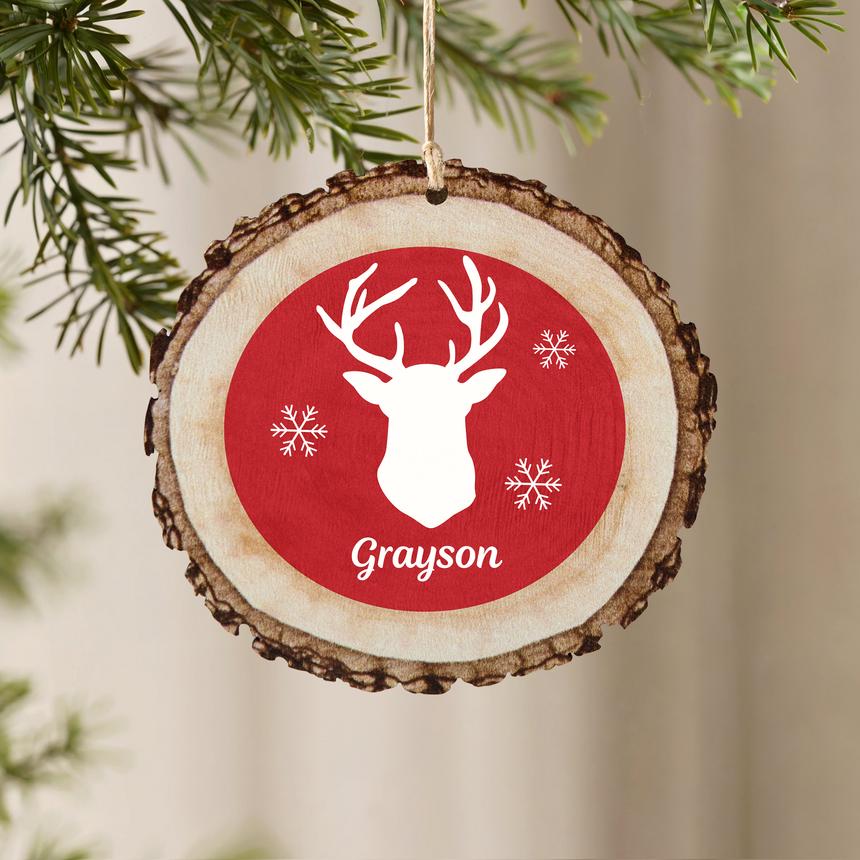 Country Cabin Rustic Wood Round Ornament at Gifts.com