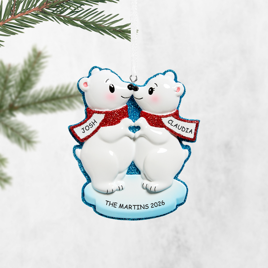 Snuggly Polar Bears Couples Ornament at Gifts.com