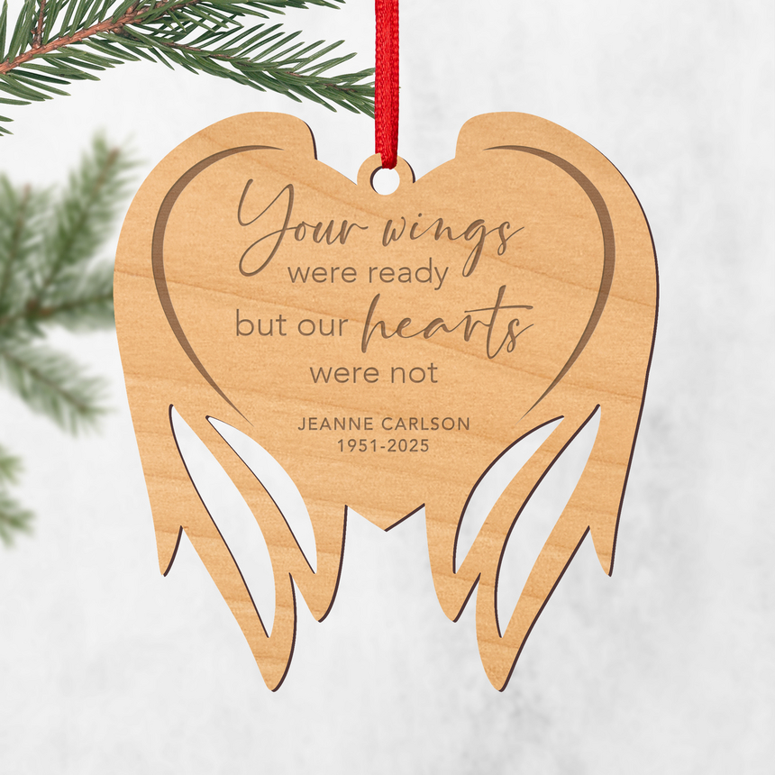Eternal Wings Laser Cut Wood Bauble | Stocking Shop UK