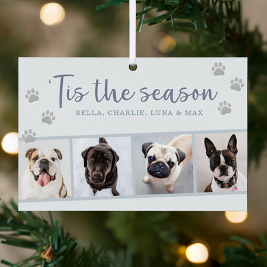 Festive Cheer Pet Photo Collage Rectangle Bauble | Stocking Shop UK