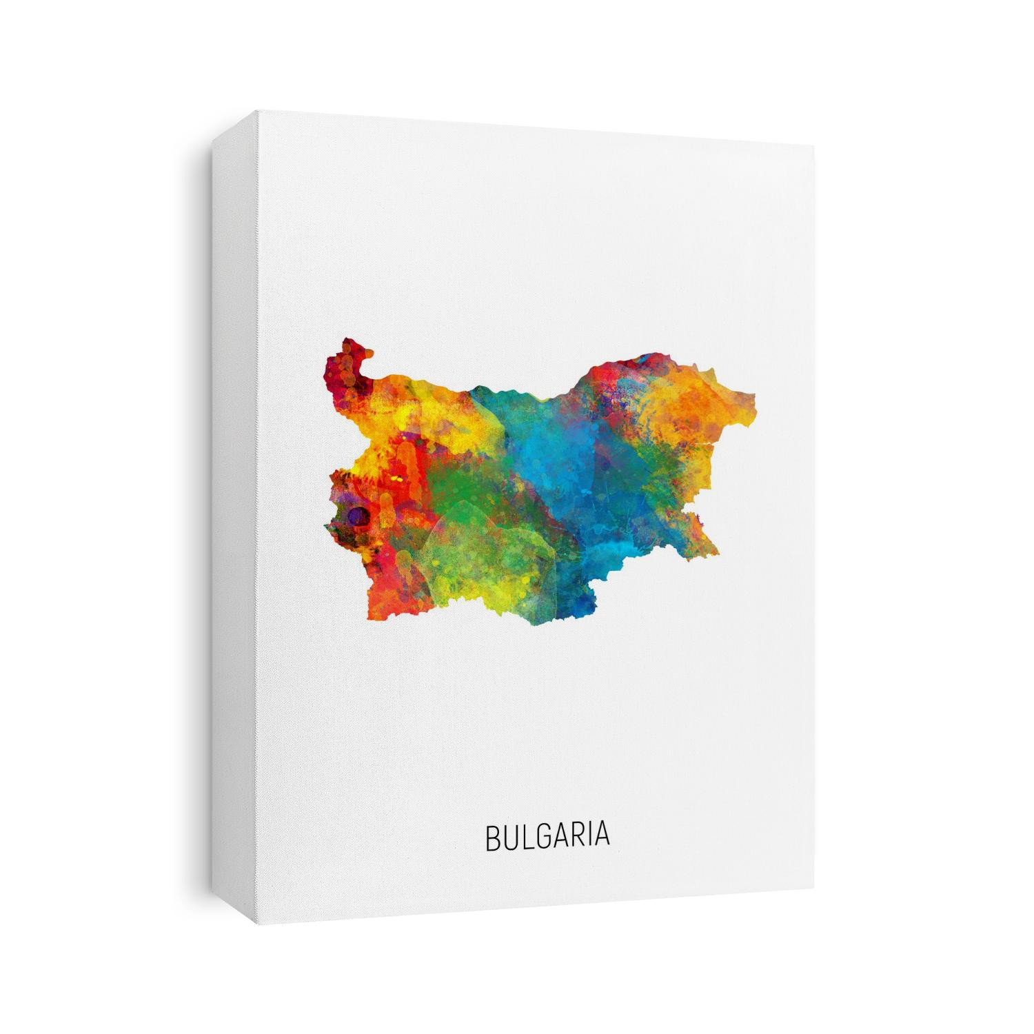 Bulgaria Watercolor Map Canvas Print | CanvasWorld
