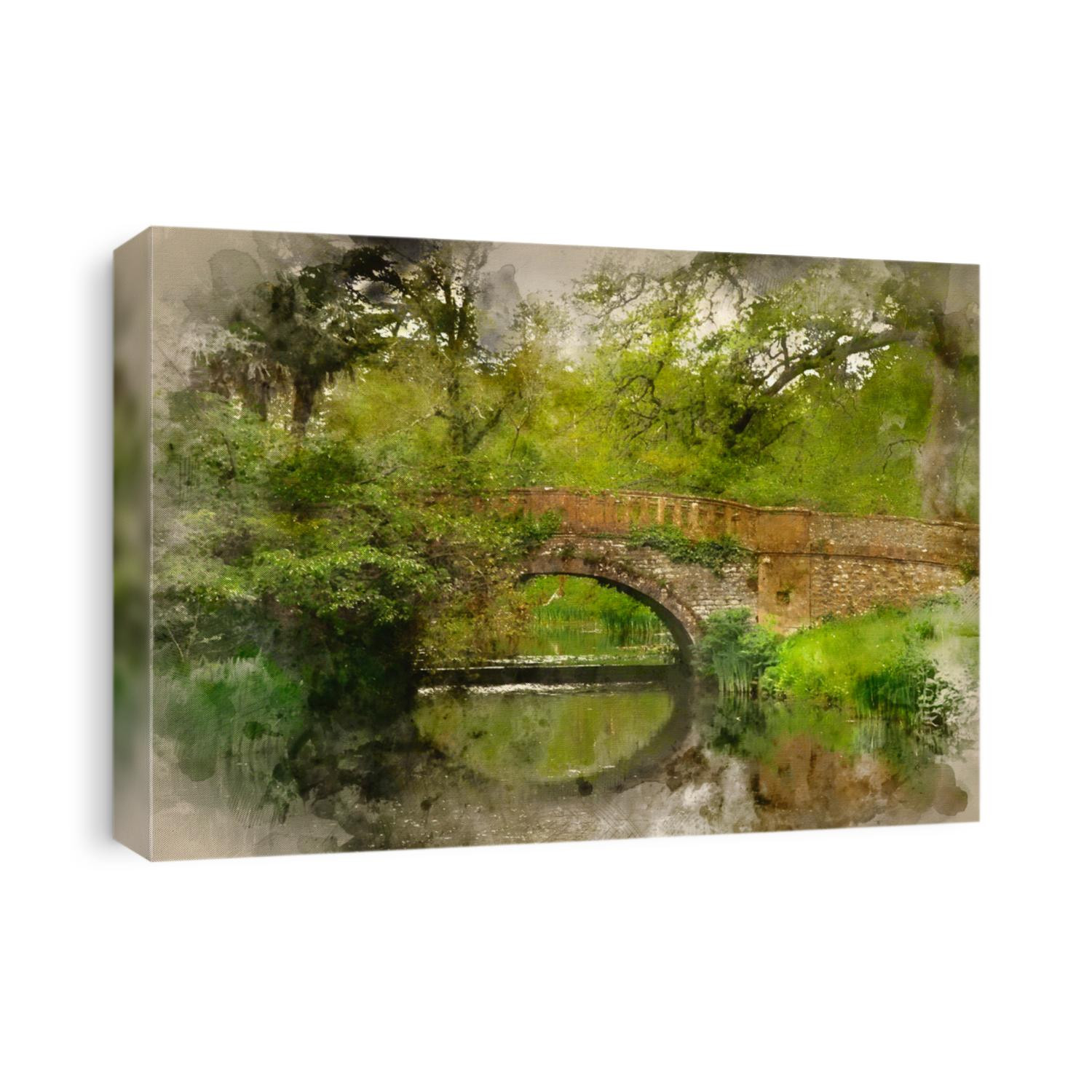 Watercolour Painting Of Stunning Landscape Image Of Old Medieval ...