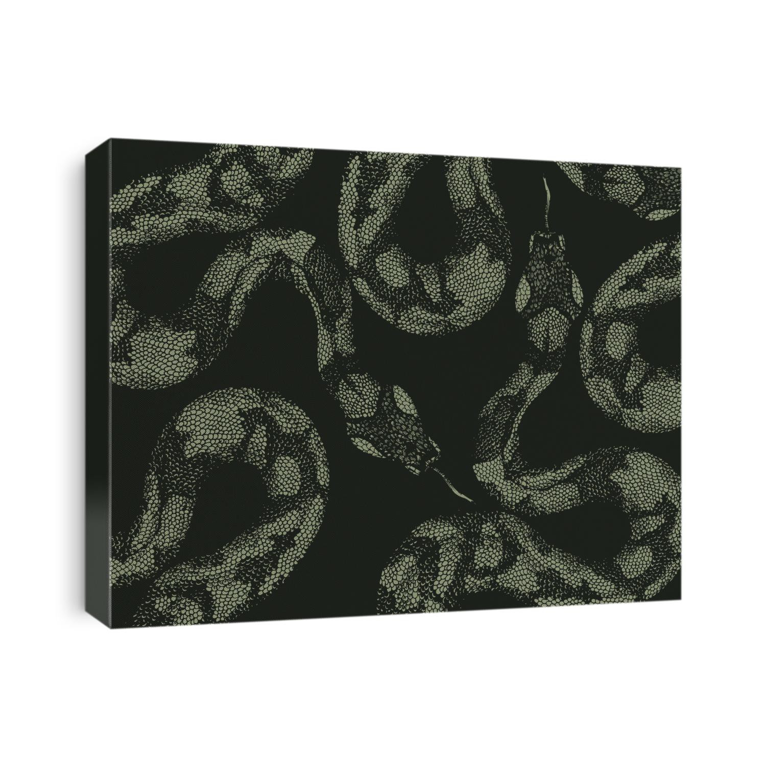 Snakes Skin Pattern On Dark Background Canvas Print | CanvasWorld