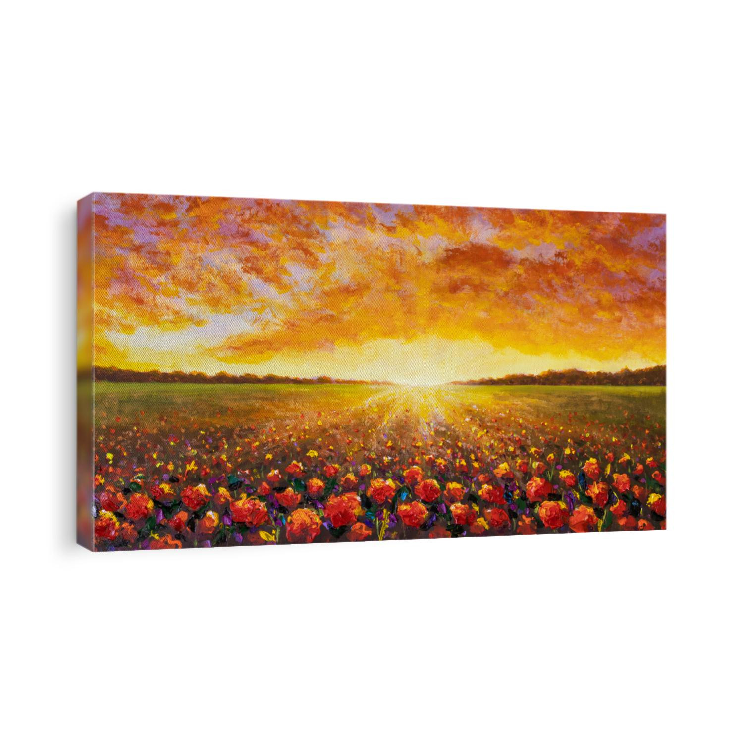 Panorama Painting Of Rural Landscape Canvas Print | CanvasWorld