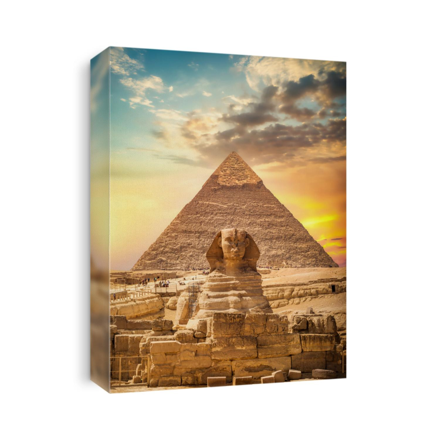 Great Sphinx And Pyramid Under Bright Sun Canvas Print | CanvasWorld