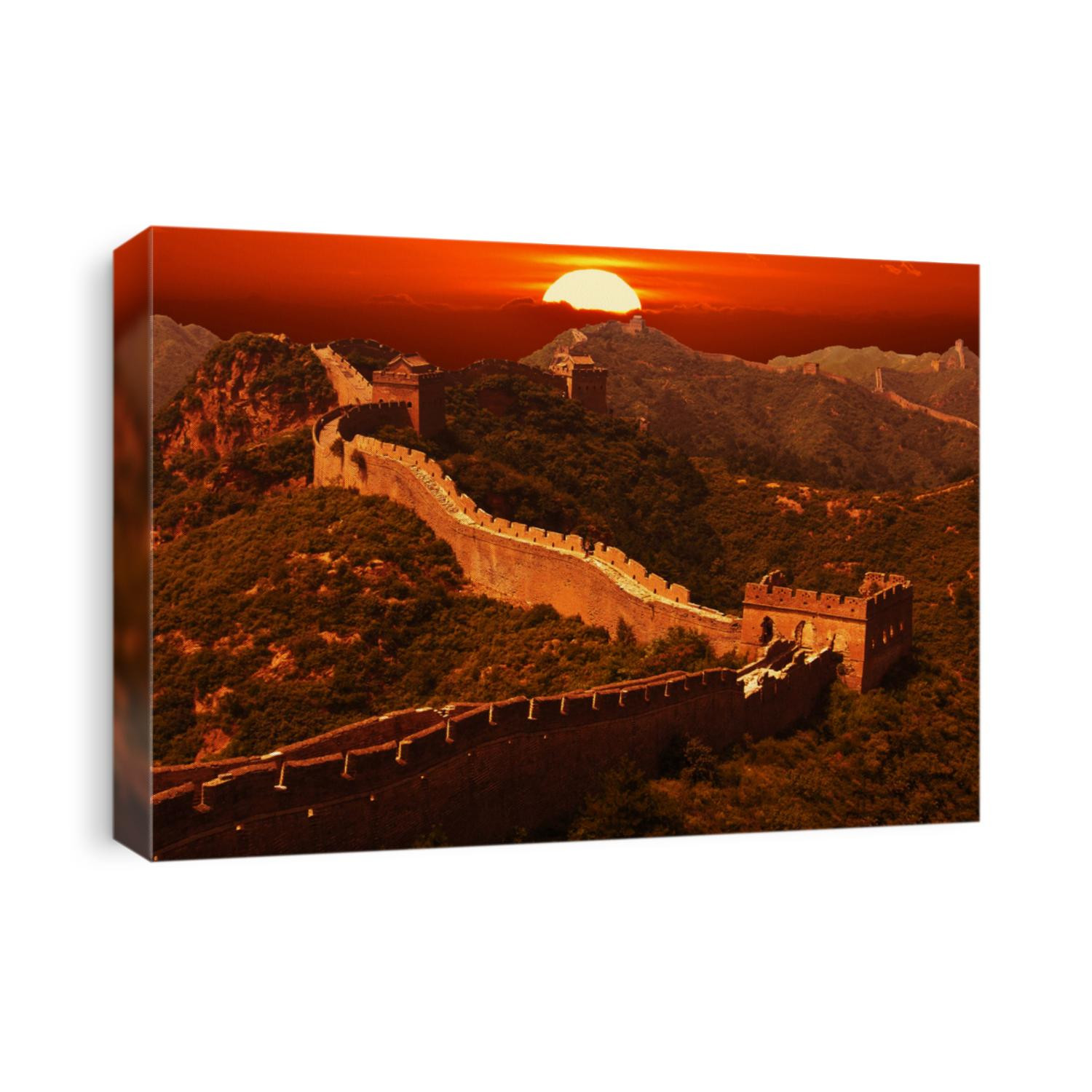 Sunset At The Great Wall Of China Canvas Print | CanvasWorld