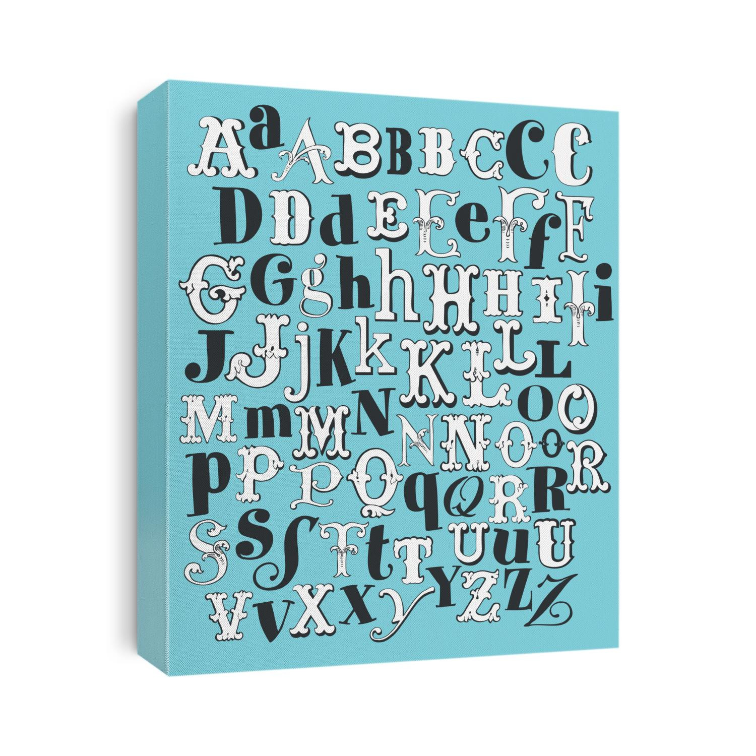 Hand Draw Vintage Alphabet Canvas Print | CanvasWorld